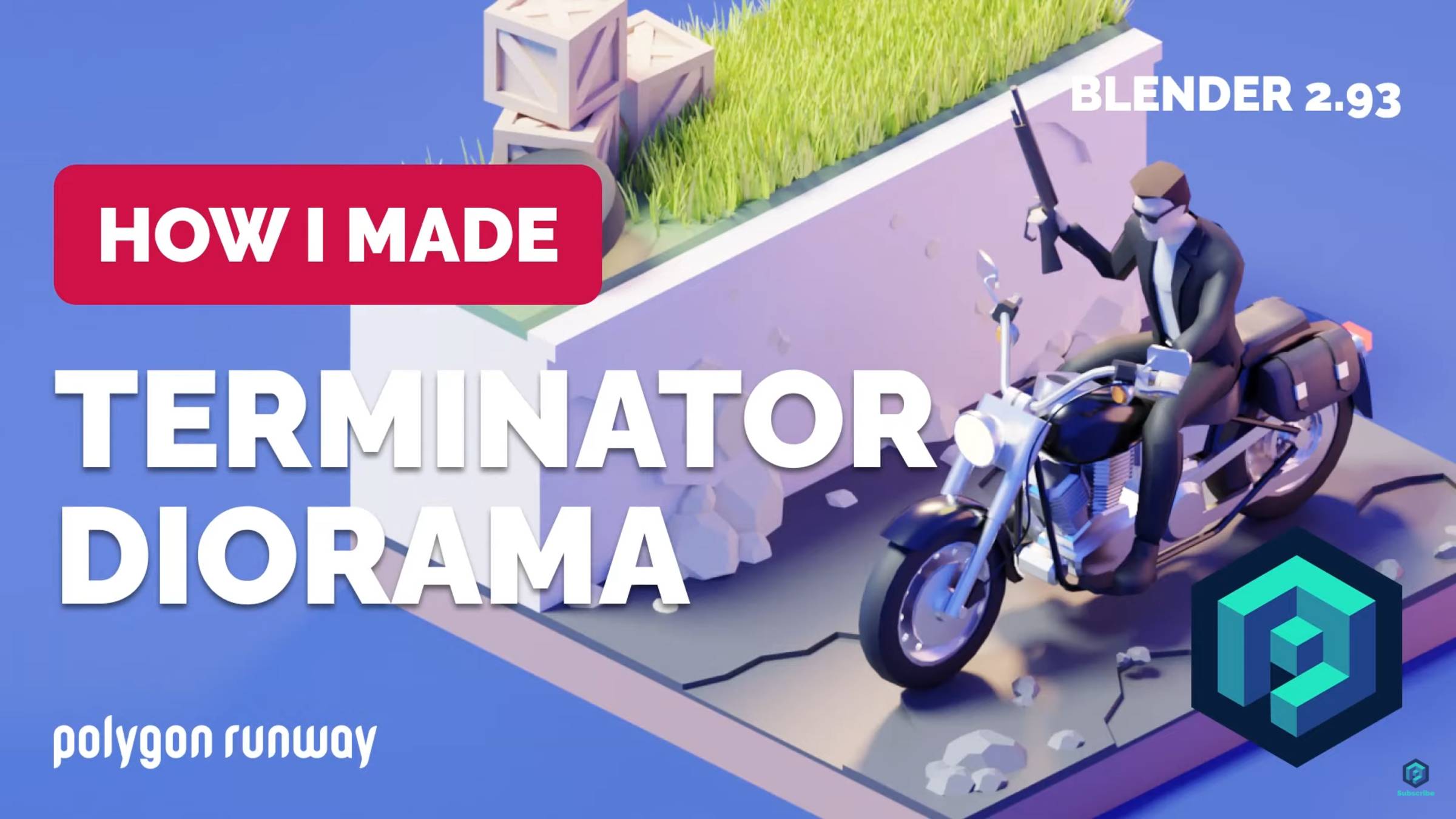 Персонаж Терминатор на мотоцикле в Блендер