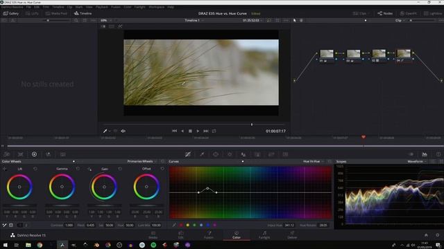 Кривые [Hue vs Hue] в Davinci Resolve