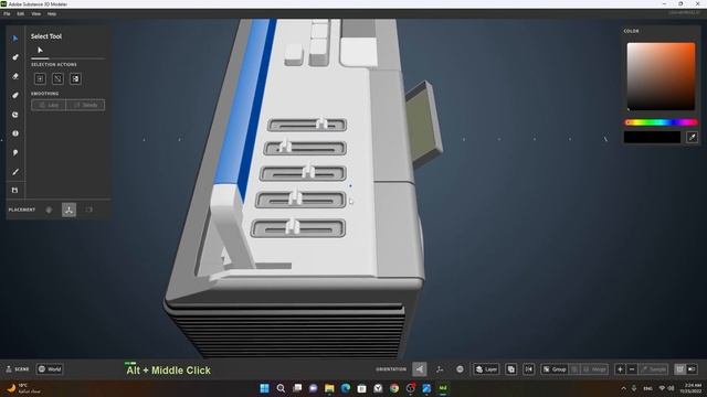 Modeling Inset for Boombox Handel and Grip Lesson 20 Adobe Substance 3D Modeler Full Course