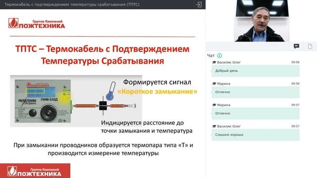 Вебинар ГК Пожтехника_  Термокабель с Подтверждением Температуры Срабатывания (ТПТС)