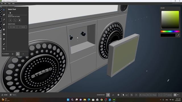 Modeling Front Panel of Boombox Lesson 16 Adobe Substance 3D Modeler Full Course