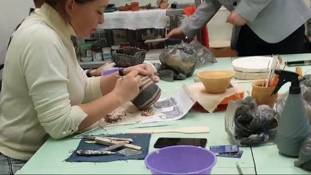 Керамика: жгутовая техника, сграффито