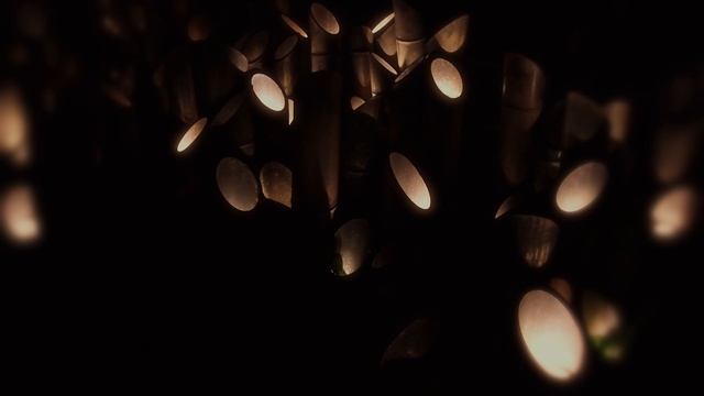 Сад с красочными китайскими фонарями в разрешении 4K и расслабляющая музыка