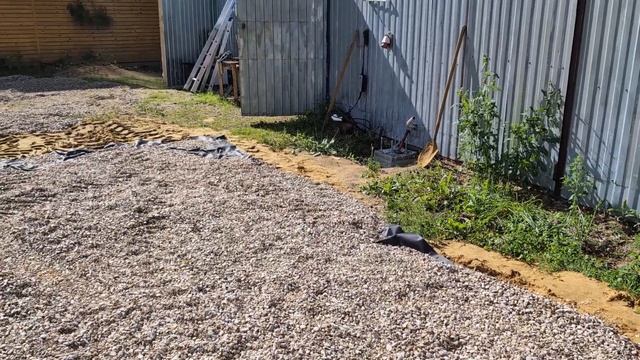 Строительство навеса 12х12. Закончили отсыпку. 3 августа 2024