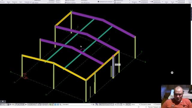 Проектирование навеса 11х11метров с электротельфером