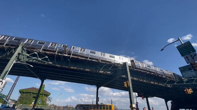 Эстакада Нью-Йоркского метро, поезд до Бруклинского моста