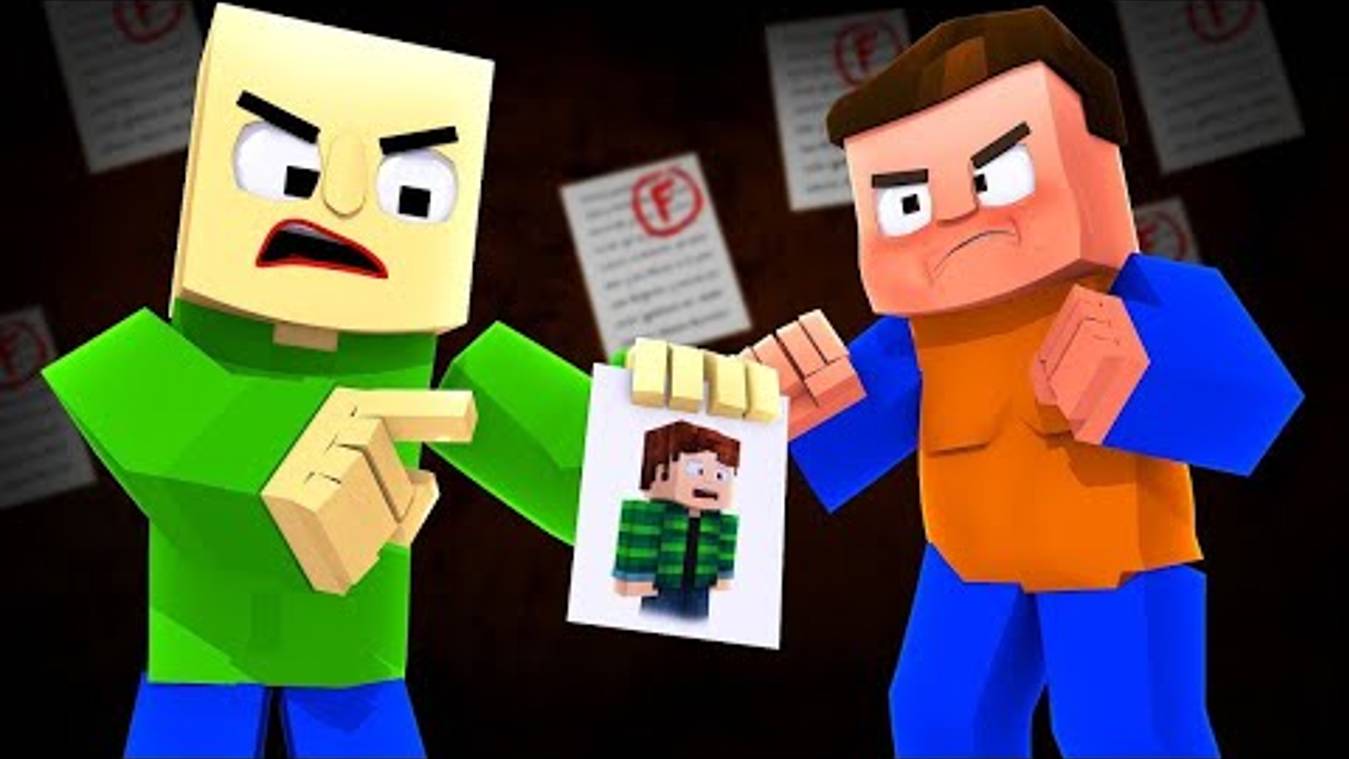 БАЛДИ ВЕЛИТ ХУЛИГАНУ ОБИДЕТЬ МЕНЯ! БАЛДИ В МАЙНКРАФТ [перезалив]