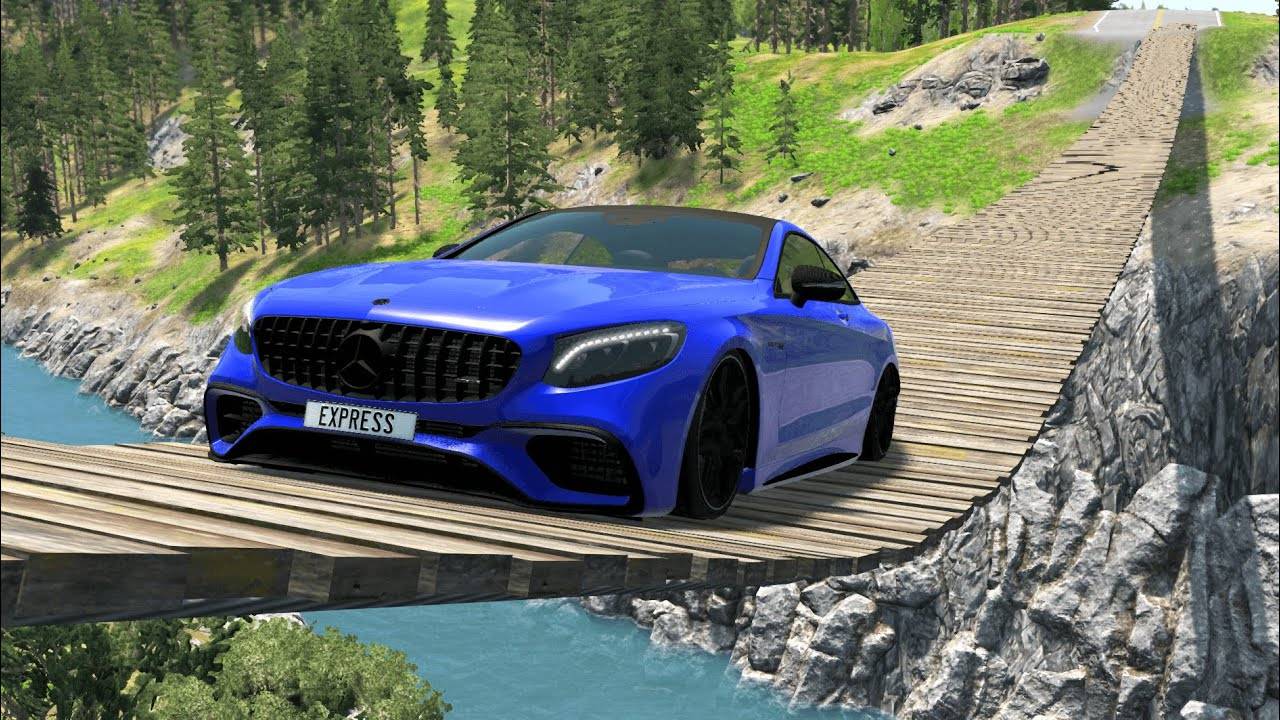 Автомобили против подвесного моста - BeamNG.Drive