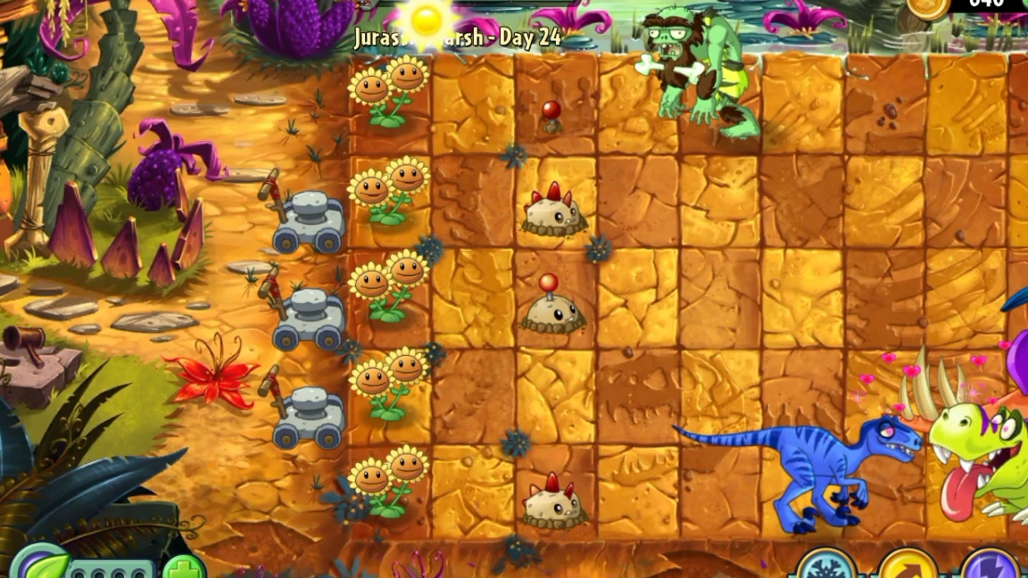 День 24 Юрское Болото (Jurassic Marsh) Plants vs. Zombies 2