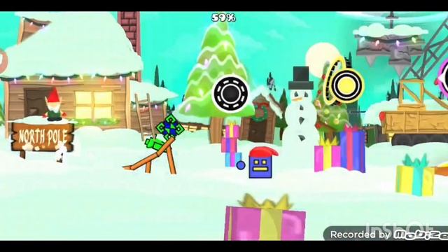 Наступило Рождество. BY Hack695" [Demon] on mobile 100% GEOMETRY DASH 2.2