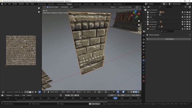 Build Wall Elements - How to Use - DJH Geometry Node Assets
