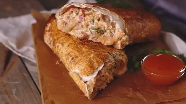 Хрустящий рулет из лаваша с Очень вкусной начинкой