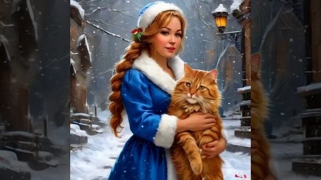 Нейрокот Миша и Снегурочка