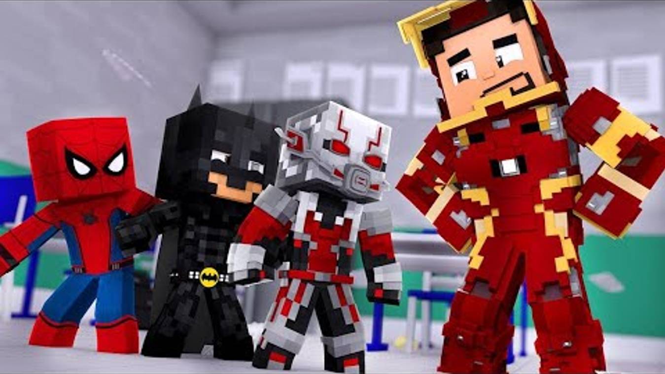 ДЕТИ СУПЕРГЕРОИ И ЖЕЛЕЗНЫЙ ЧЕЛОВЕК! ЮНЫЕ МСТИТЕЛИ В МАЙНКРАФТ [перезалив]