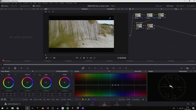 Кривые [Hue vs Sat] в Davinci Resolve