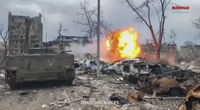 Короткое видео о наступление на азовсталь братьев из Чеченских отрядов