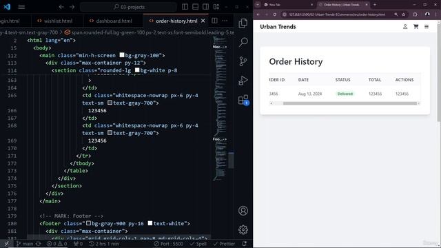 106 - Order History Page