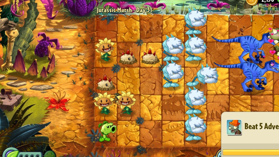 День 31 Юрское Болото (Jurassic Marsh) Plants vs. Zombies 2