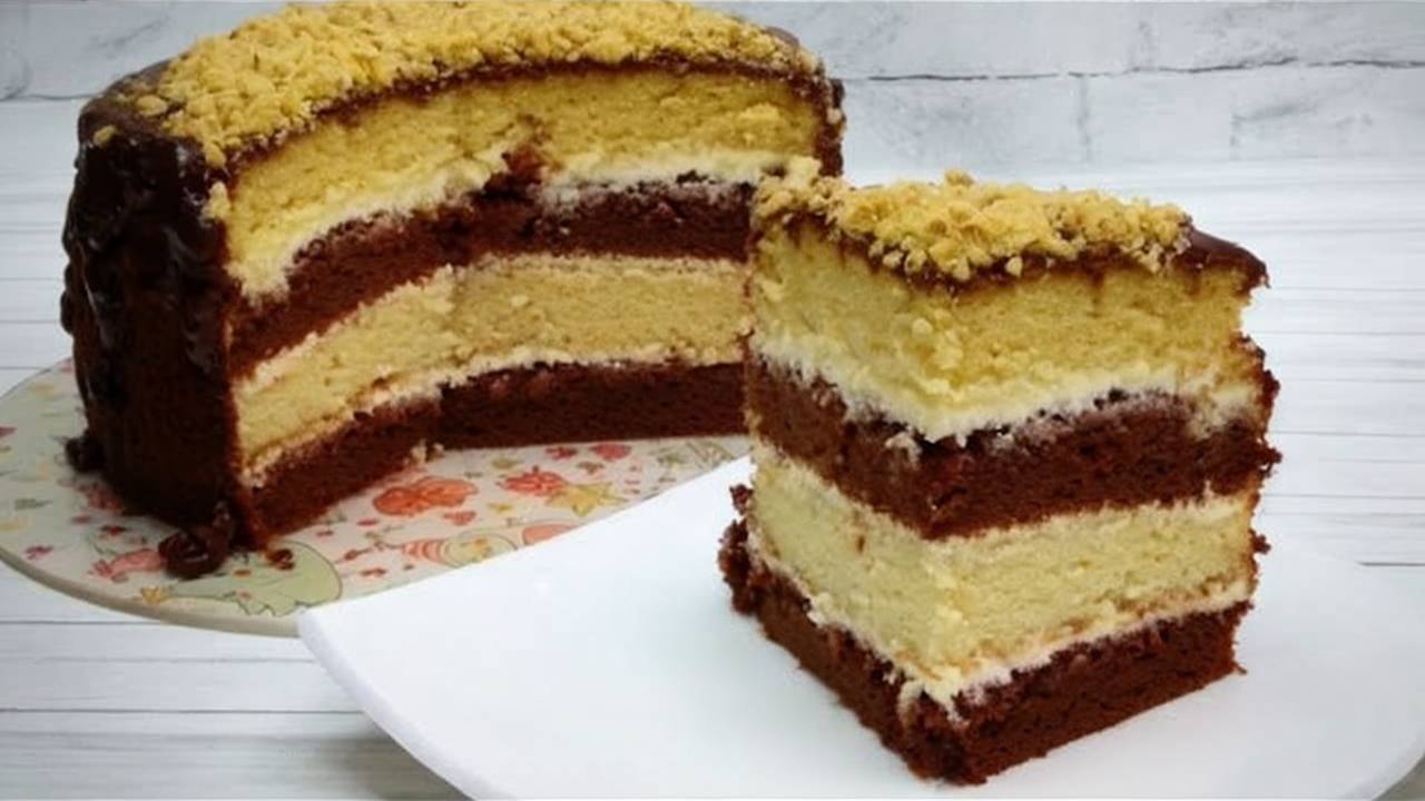 Торт "Мишка на севере". Торт к домашнему чаепитию. Бюджетный вариант торта к празднику.