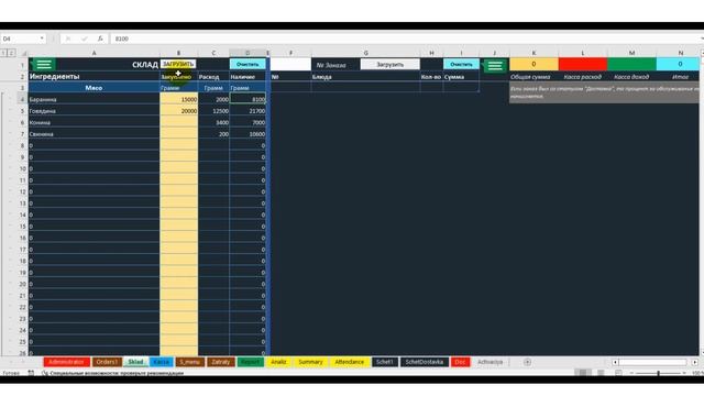 Загрузка склада