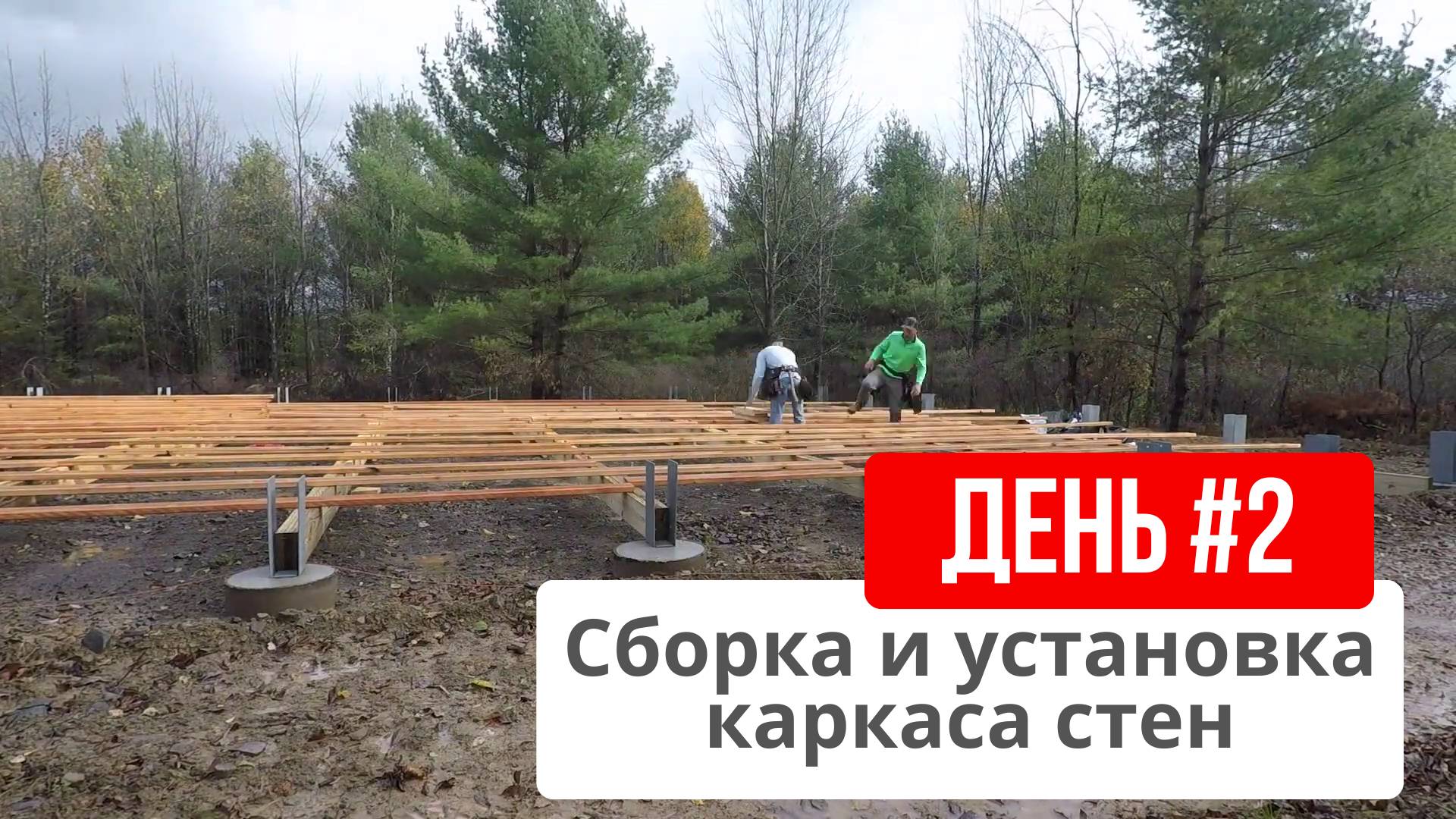 День 2: Установка стен – этапы строительства каркасного здания