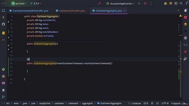 8 -Creating aggregate class in customer microservice