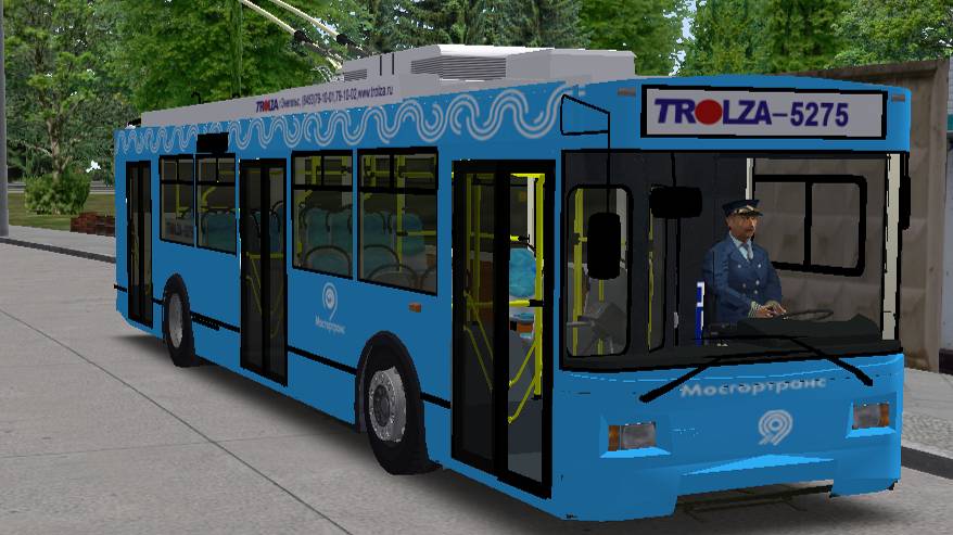 Поездка по карте Омнинск. Тролза 5275.03 МСК. Маршрут 5 OMSI 2