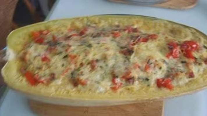 Спагетти карбонара из тыквы