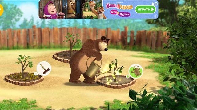 Маша и медведь собираем урожай