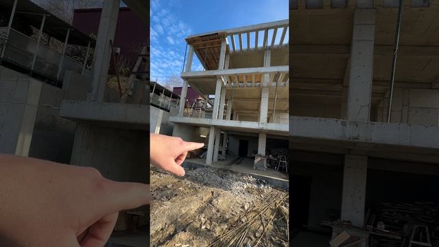 Возвели монолитный каркас 3-х этажного красавца дома🏠 #строительство #строительствосочи
