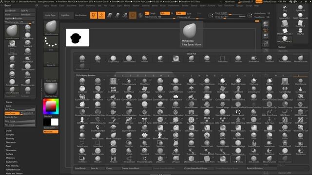 Intro to ZBrush 011 - Creating and Saving Custom Brushes - Tweaked or From Scrat