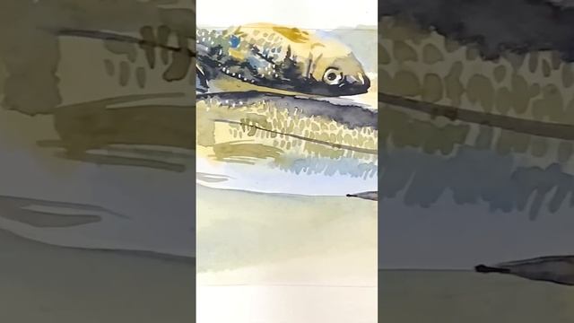 Рыбная лавка. Акварельный рисунок #акварель #скетч #искусство #обучение #татьянаалексеева