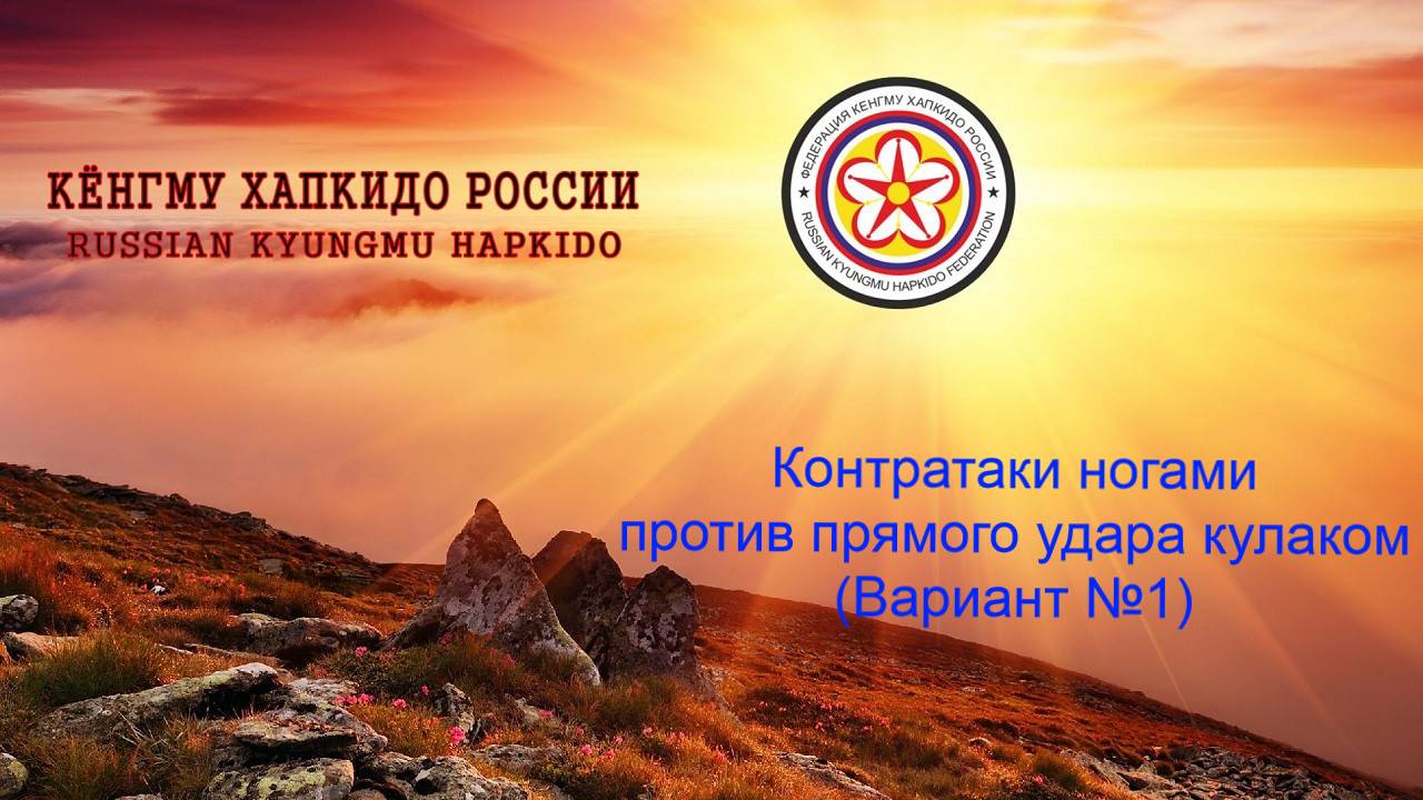 Кёнгму Хапкидо. Контратаки ногами против прямого удара кулаком. (Вариант №1)