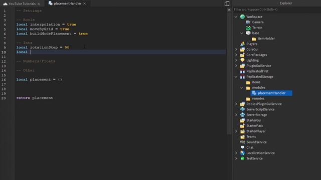 Placement System Tutorial - P1 (Roblox Studio)