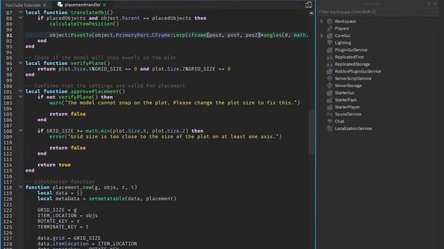 Placement System Tutorial - P4 (Roblox Studio)