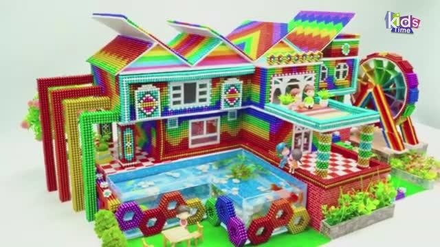 Магнитные шарики - Креативный Современный 3 Этажный Домик-вилла С Волнистой Крышей