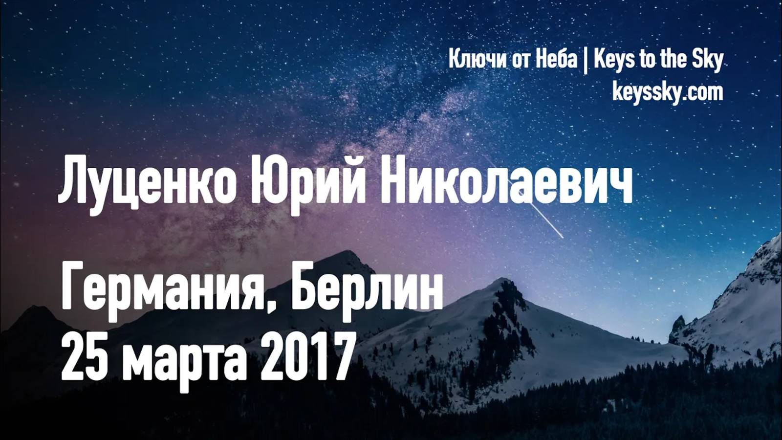 Луценко Юрий Николаевич. Лекция, Германия, Берлин. 25 марта 2017