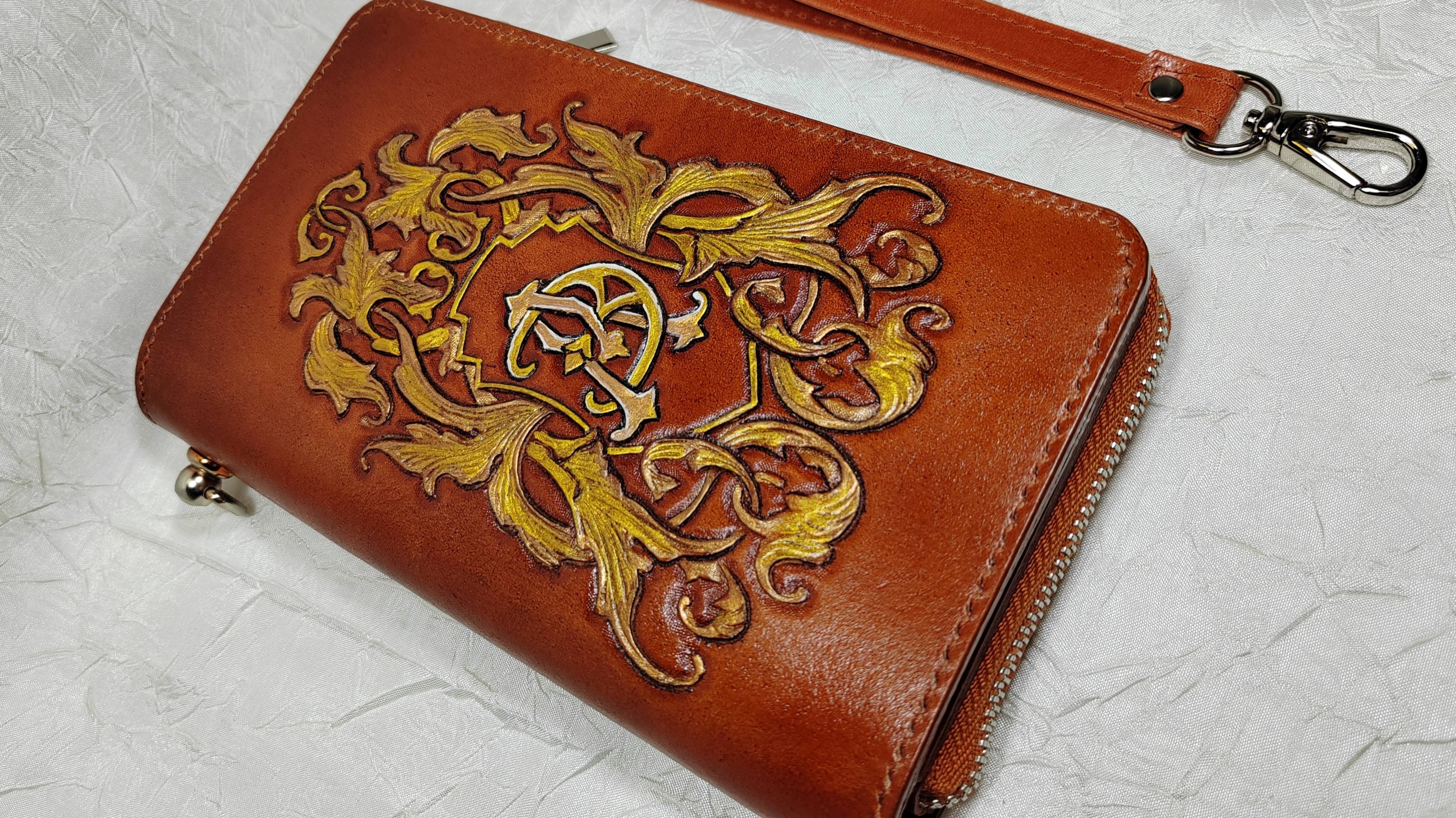 Портмоне мужское. Изделия из кожи. СКСтиль. Видео обзор: Портмоне с монограммой А.Э.