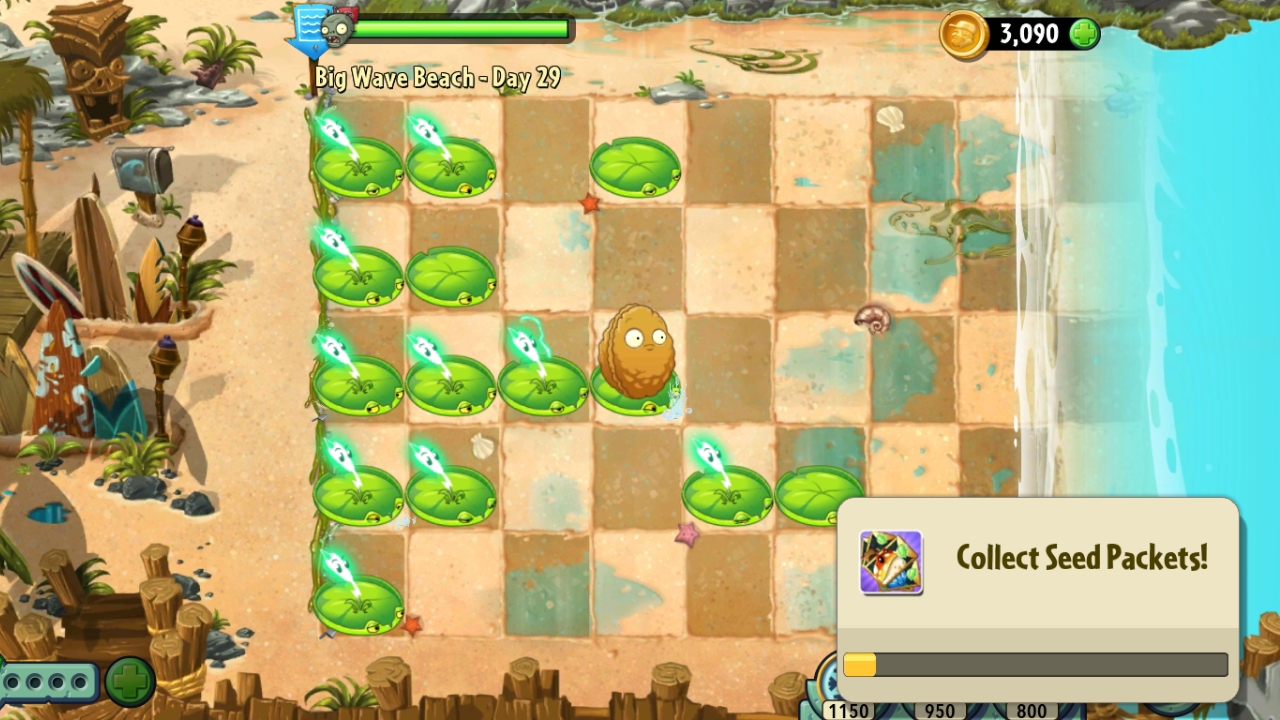 День 29 Большая Пляжная Волна (Big Wave Beach) Plants vs. Zombies 2