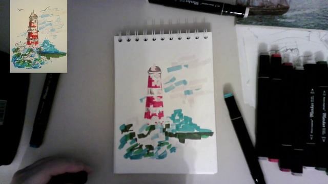 Рисуем маяк маркерами!