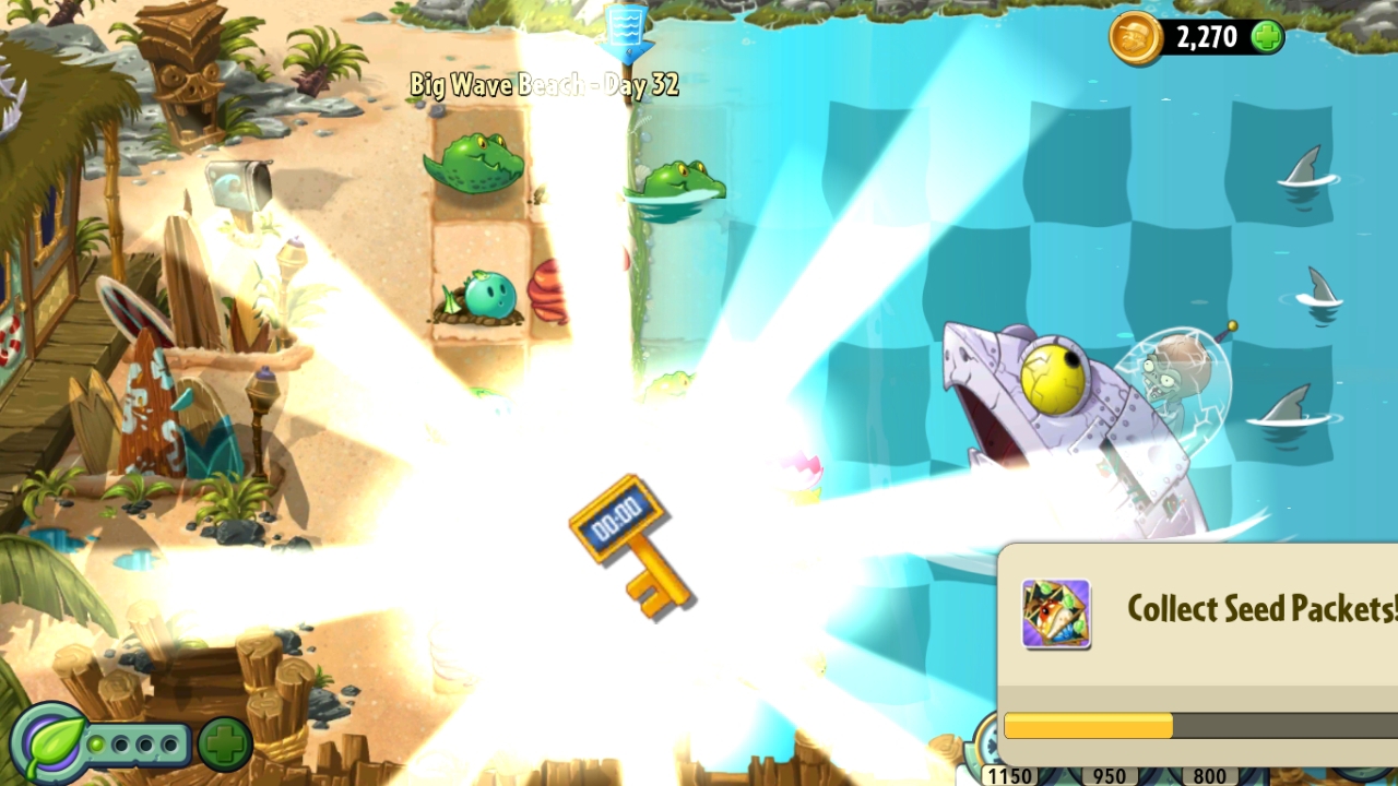 День 32 Большая Пляжная Волна (Big Wave Beach) Plants vs. Zombies 2