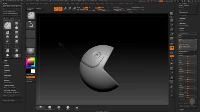 Введение в Zbrush _ Clip Curve урок 34