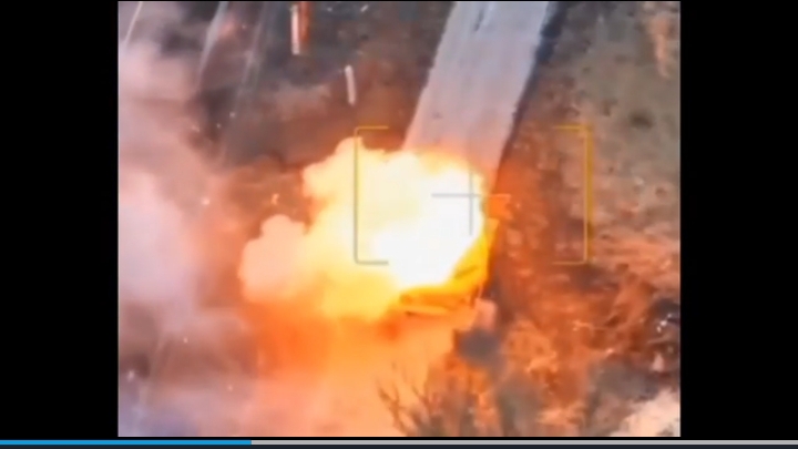 Попадание в танк Т-64БВ ВСУ и последующие возгорание