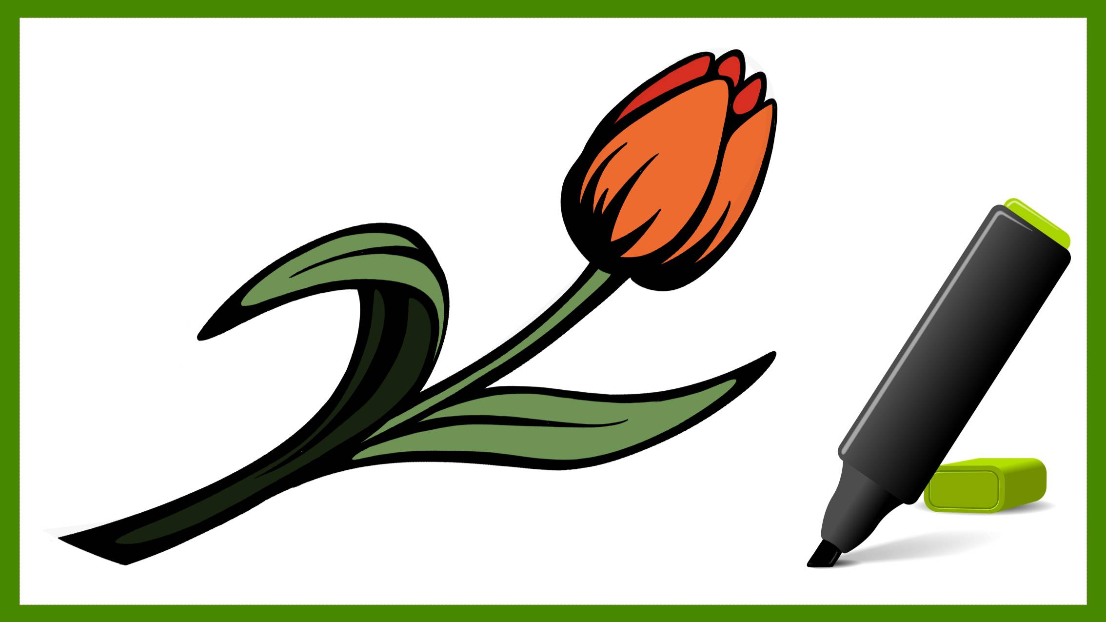 Как нарисовать тюльпан \\ How to draw a tulip // нарисовать цветок \\ пошаговое рисование