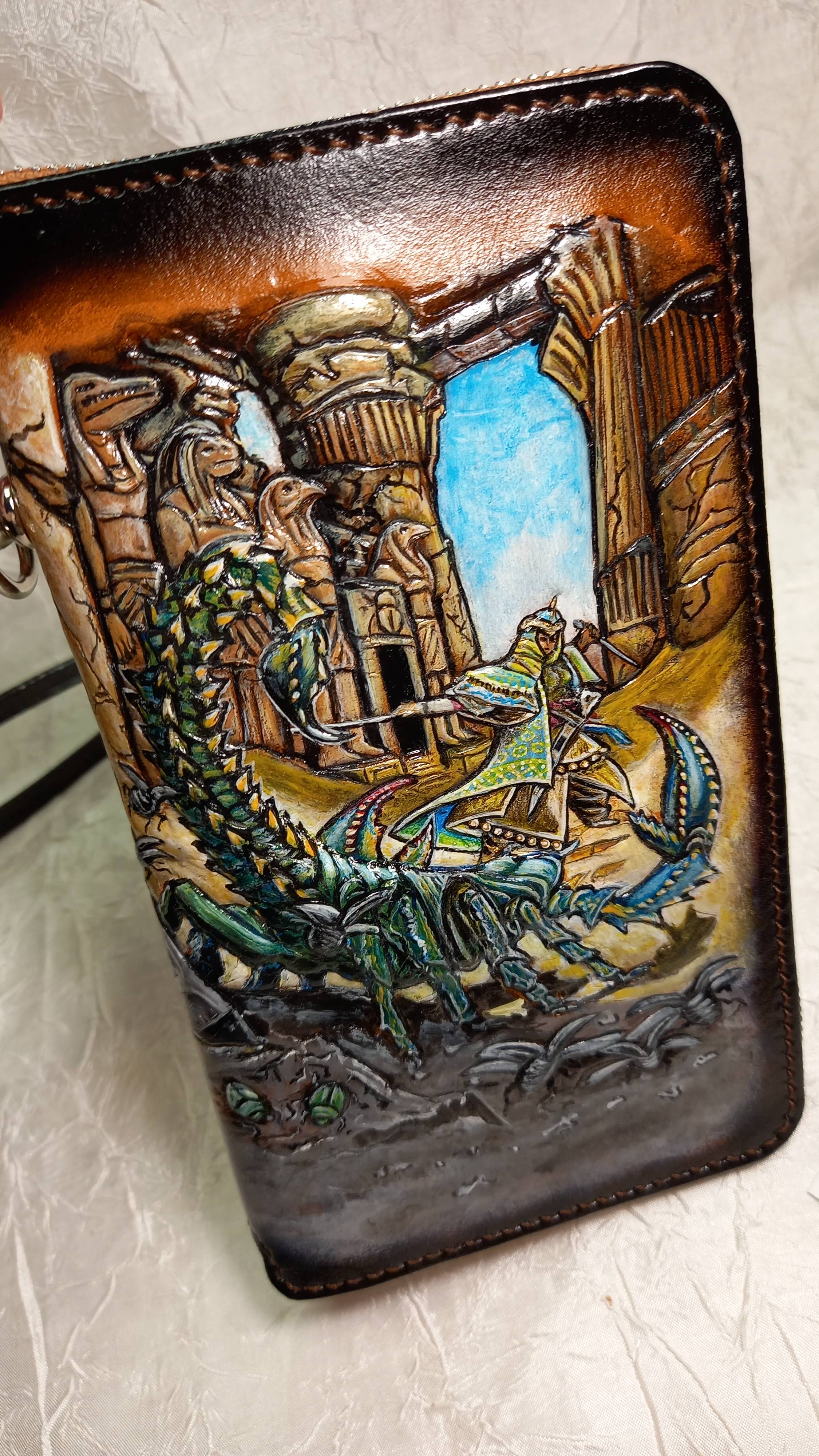 Портмоне мужское. Изделия из кожи. СКСтиль. Видео обзор: Пески времени.