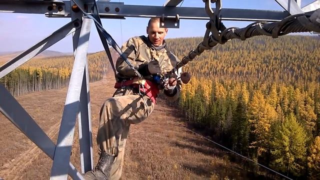 Якутия во всей красе, на высоте 37 метров, монтажники-высотники