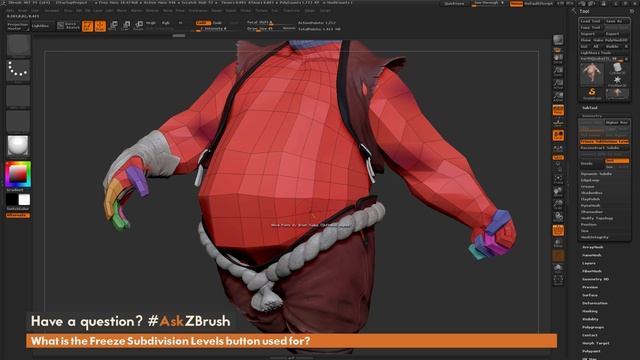 #AskZBrush - What is the Freeze Subdivision Levels button used for