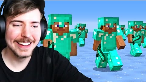 100 Игроков Охотятся за MrBeast в Майнкрафт