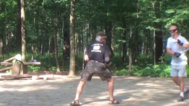 ACT.Machete fighting .Block and counter-attack