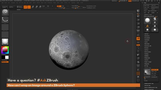 #AskZBrush_ “How can I wrap an Image around a ZBrush Sphere”